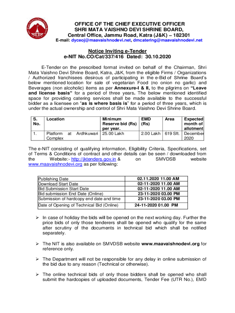 Fillable Online Shri Mata Vaishno Devi Shrine Board :: Plan a Yatra ...