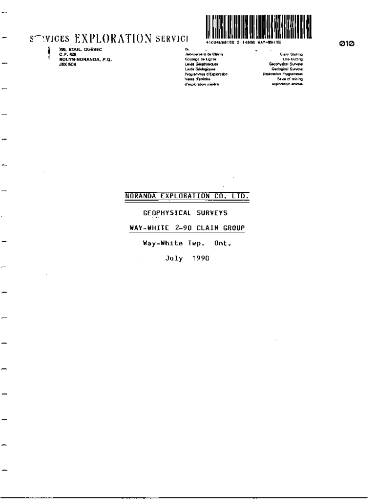 Fillable Online RPT GEOPH SUR. ELECTROMAGNETIC Fax Email Print - pdfFiller