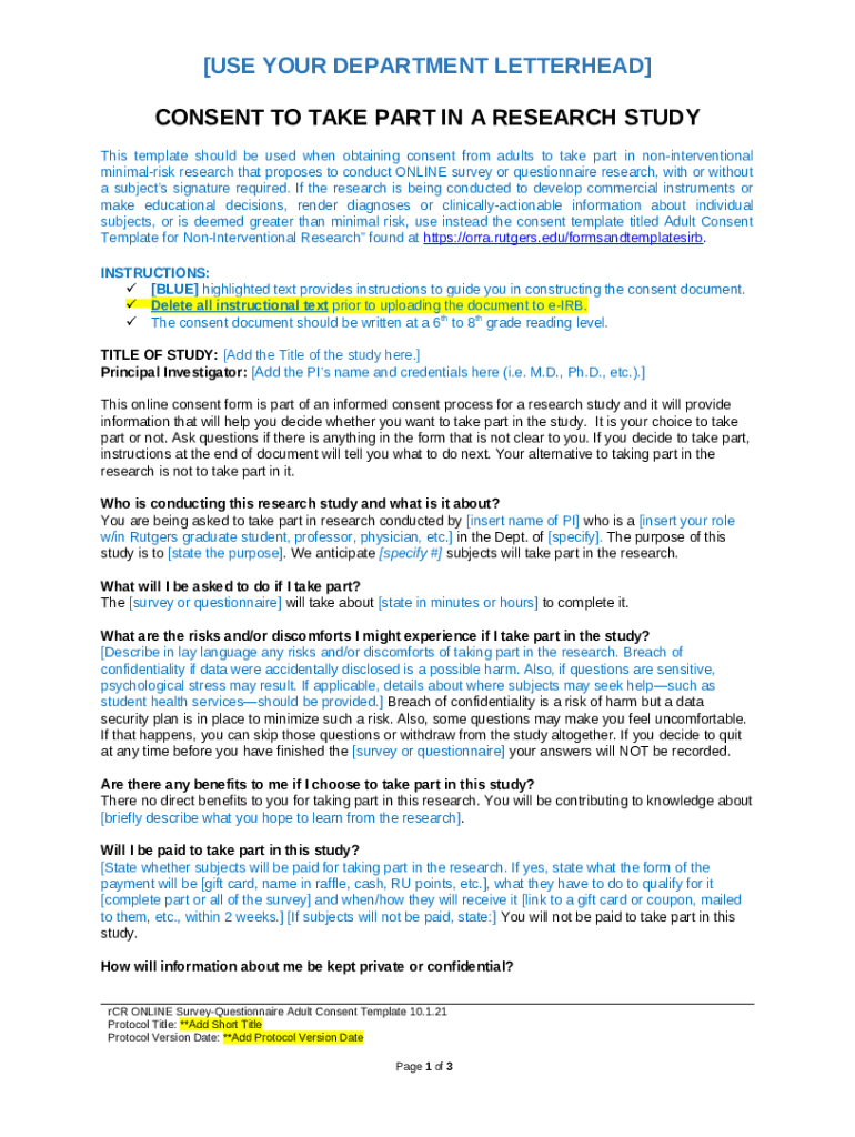 Adult Consent Template - research.rutgers.edu - research rutgers Doc ...