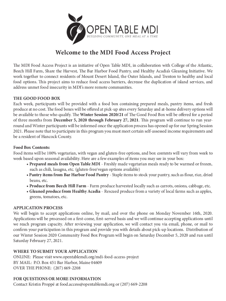 Fillable Online Open Table MDI Fax Email Print - pdfFiller