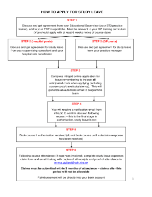 Fillable Online HOW TO APPLY FOR STUDY LEAVE - gp-training.hee.nhs.uk Fax Email Print - pdfFiller