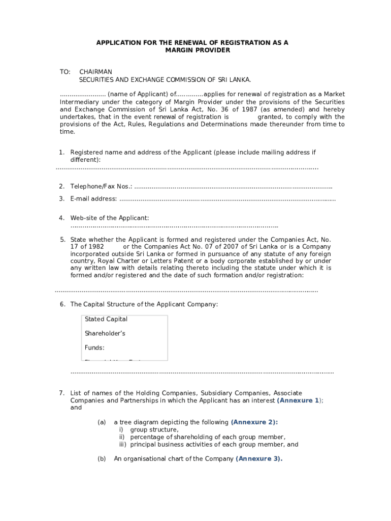 Margin Provider - Application - Sec Doc Template | pdfFiller