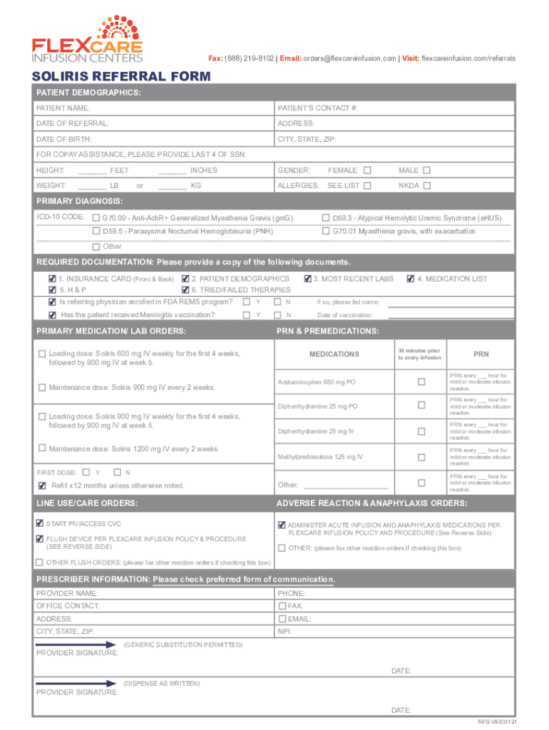 Fillable Online Fax: (888) 219-8102 Email: ordersflexcareinfusion Fax ...