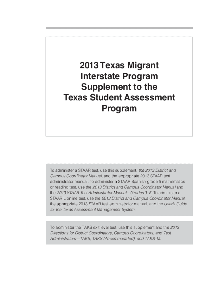 Fillable Online tea.texas.govWorkAreaDownloadAsset2013 Texas Migrant ...