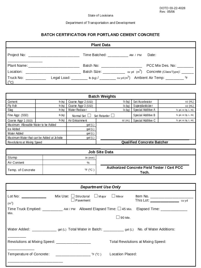 d2l2jhoszs7d12.cloudfront.netstateLouisianaBATCH CERTIFICATION FOR PORTLAND CEMENT CONCRETE ...
