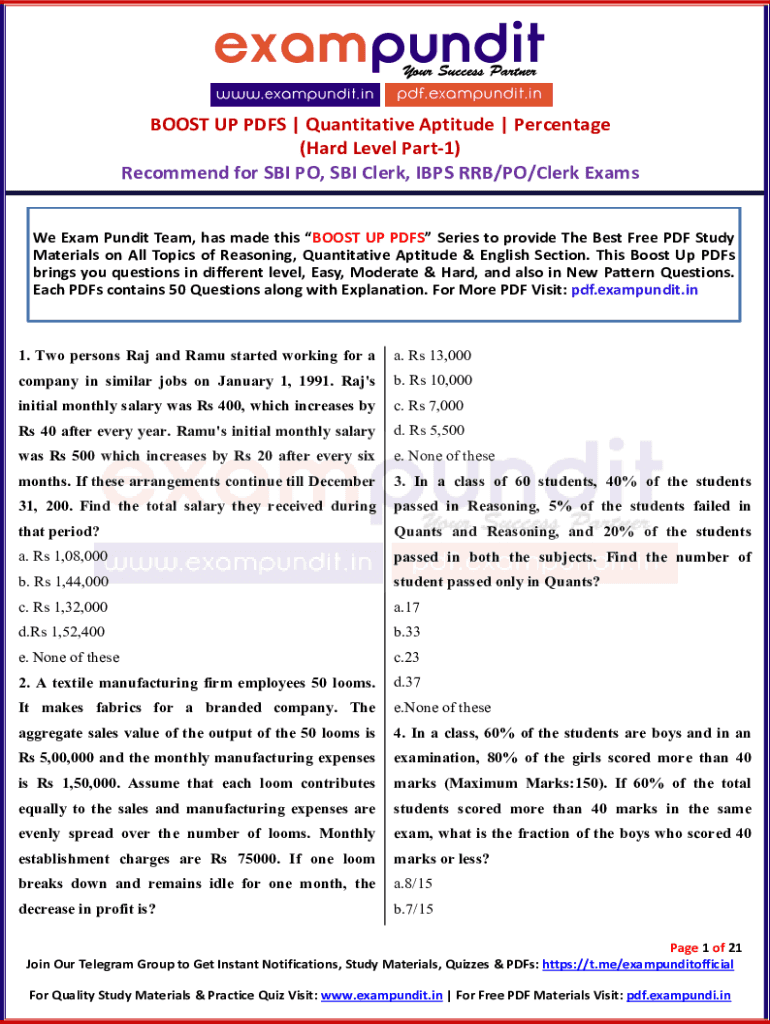 Fillable Online Quantitative Aptitude Section Formulas & Shortcut PDF ...