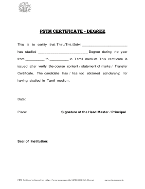 Fillable Online PSTM CertificateFormat, Samples, Documents Required and ...