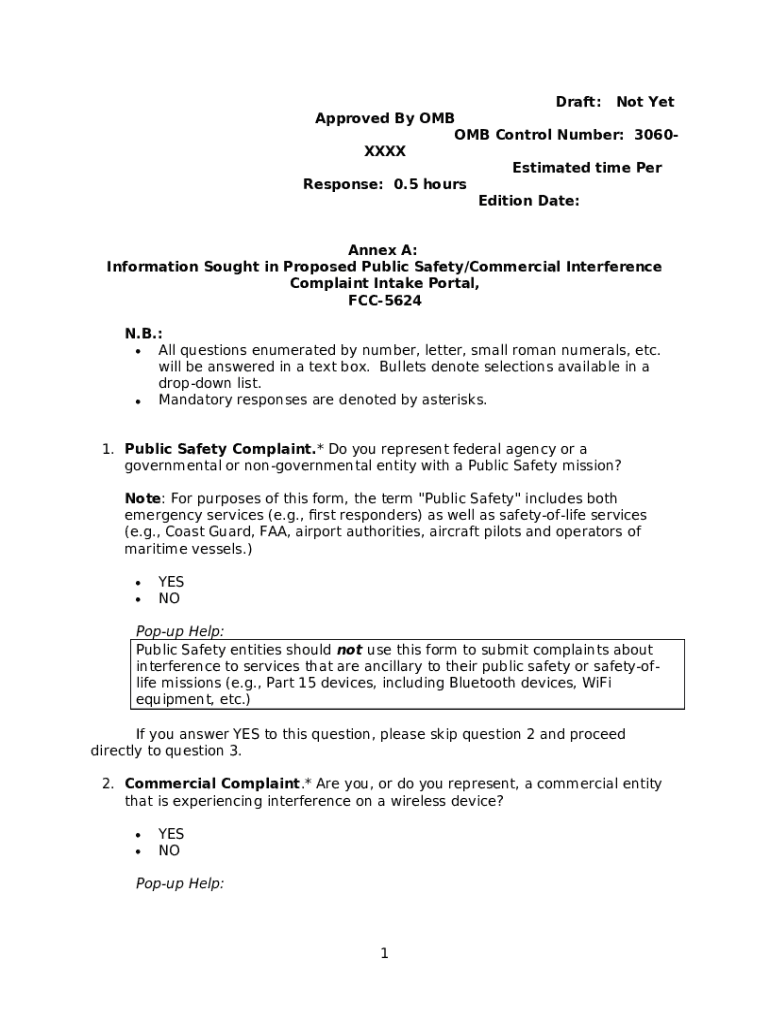 Commercial and Public Safety Interference Complaint Intake ... Doc ...