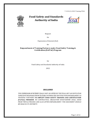 Fillable Online Food Safety and Standards Authority of India ...