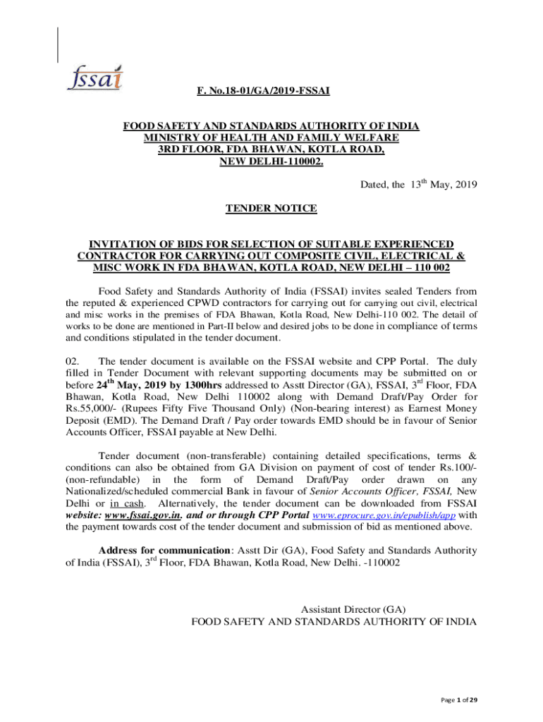 Fillable Online fssai.gov.inuploaduploadfilesF. No. 18-07/GA/2020-FSSAI ...