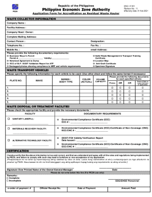 Fillable Online Application Form for Accreditation as Residual Waste ...