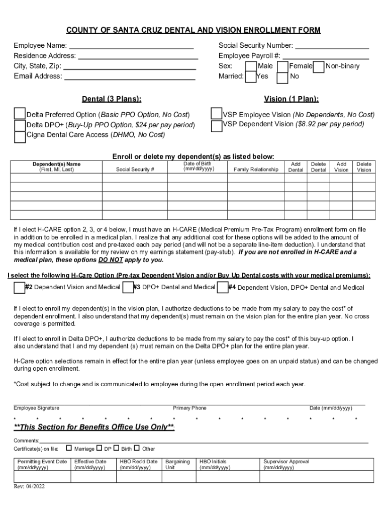 Fillable Online Personnel Forms and Information - Santa Cruz County ...