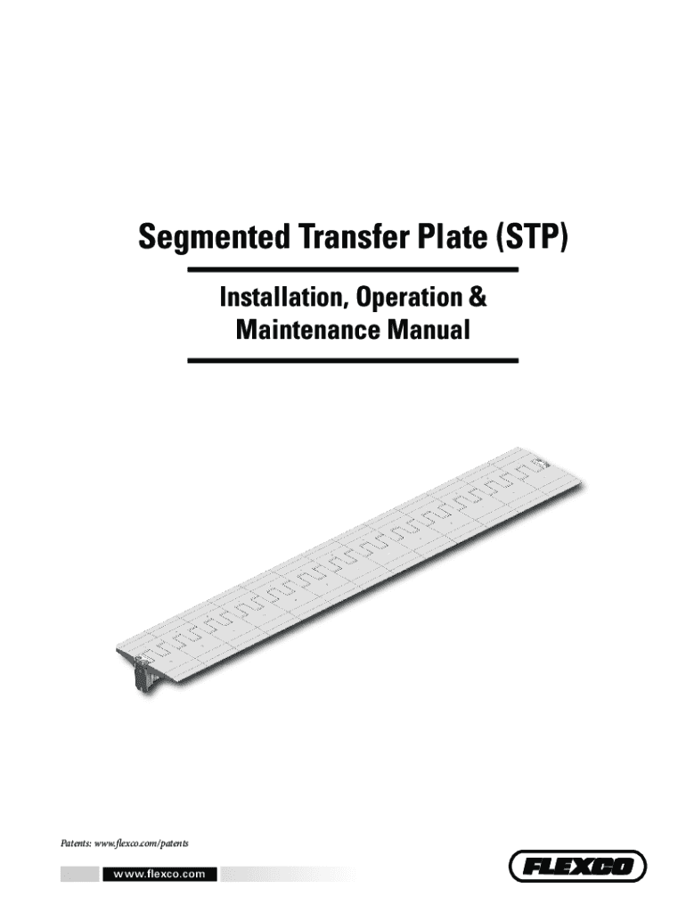 Fillable Online Segmented Transfer Plate Installation Instructions ...