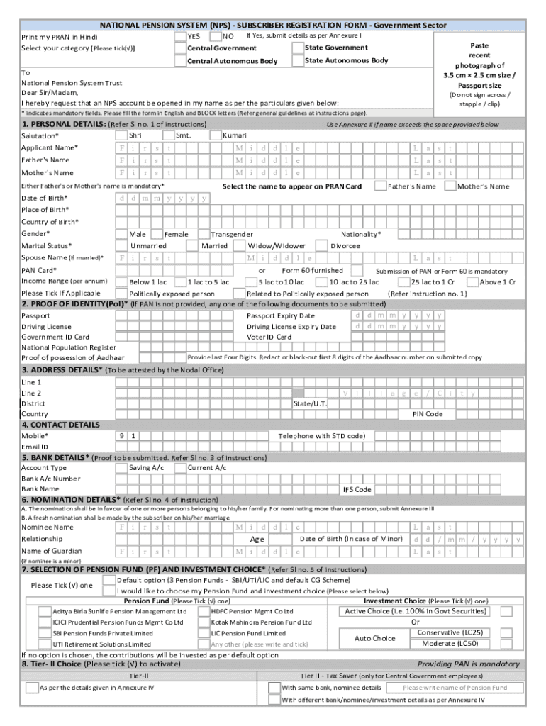 Fillable Online National Pension System - Department of Financial ...