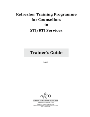 Fillable Online Refresher Training Programme for Counsellors in STI/RTI ...