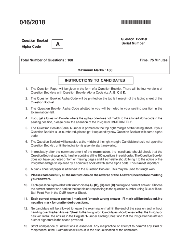 Fillable Online docslib.orgdoc3817415Question Booklet Question Booklet ...