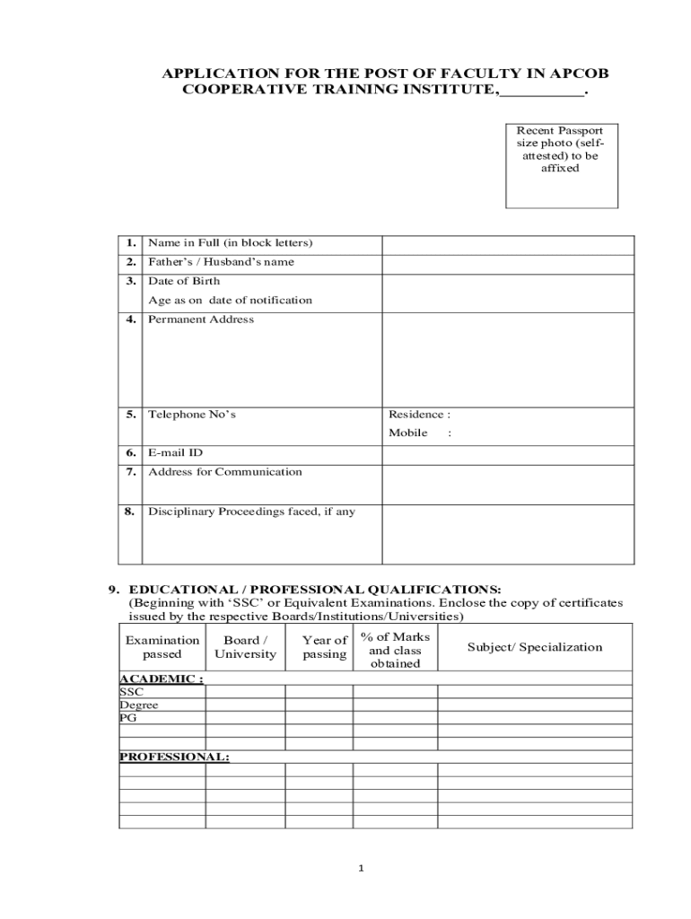 Fillable Online apcob.orgcareersWelcome to APCOB - The Andhra Pradesh ...