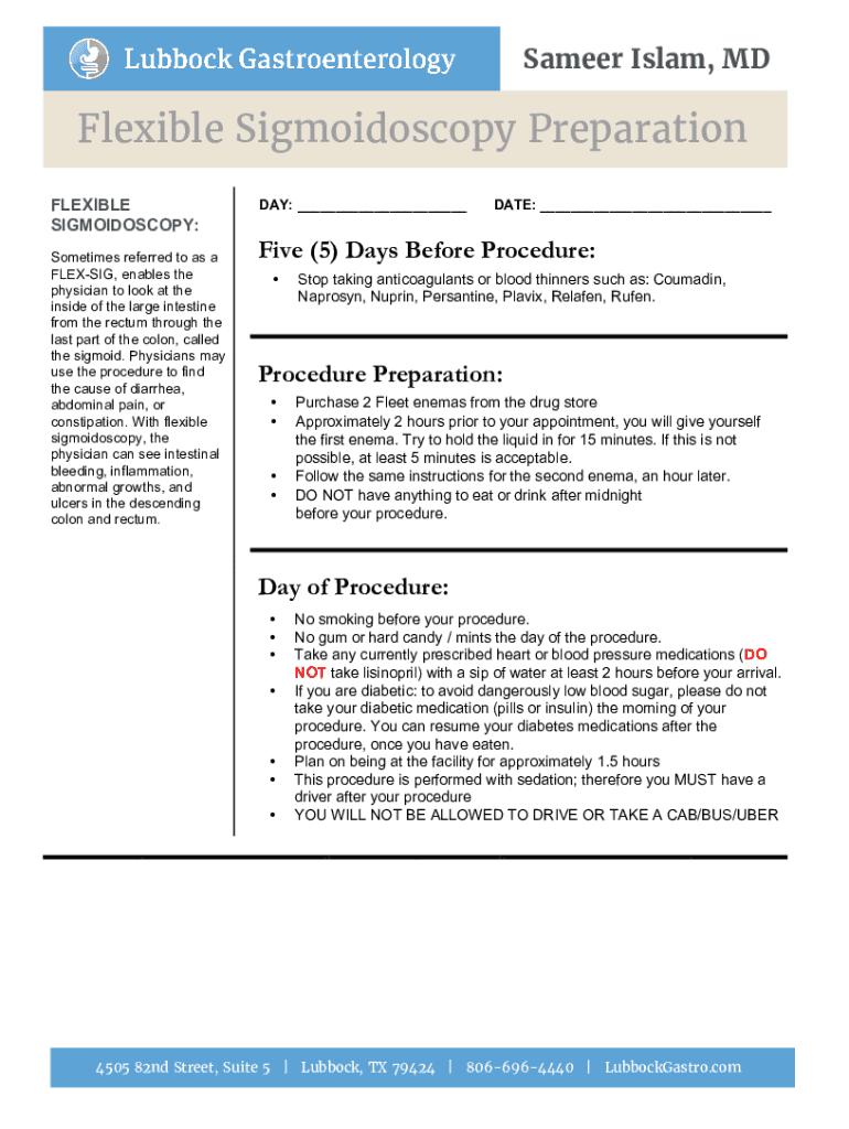 Fillable Online Flexible sigmoidoscopy - with enema bowel ...