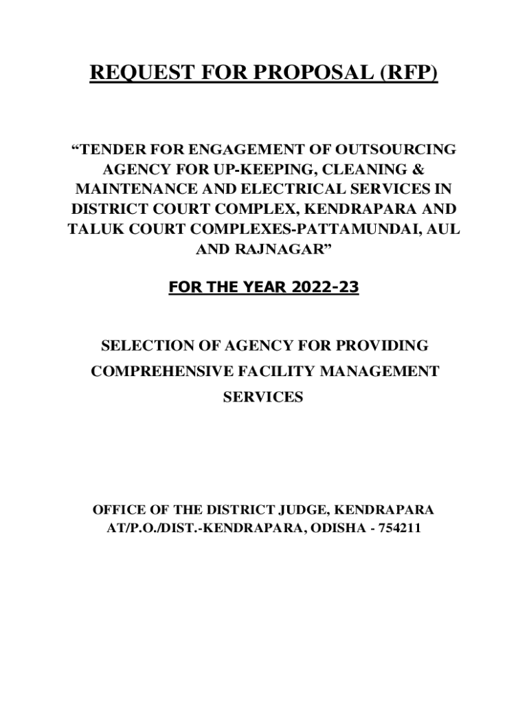 Fillable Online REQUEST FOR PROPOSAL (RFP) - District Court Fax Email ...