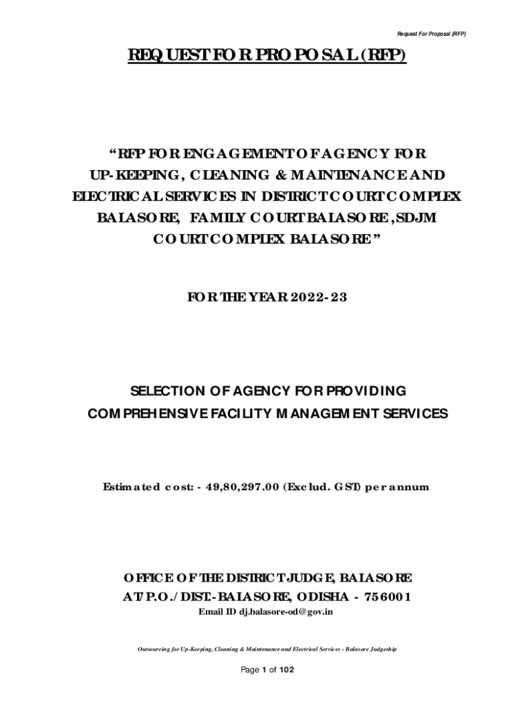 Fillable Online REQUEST FOR PROPOSAL (RFP) - District Courts Fax Email ...