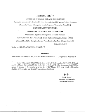 Fillable Online FORM No. STK 7 GOVERNMENT OF INDIA MINISTRY OF ... Fax ...