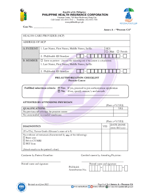 Fillable Online A. Pre-authorization Checklist and Request (Annex A ...
