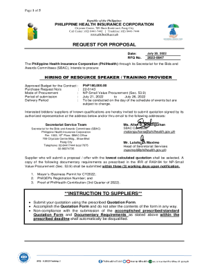 Fillable Online REQUEST FOR PROPOSAL - philhealth.gov.ph Fax Email ...