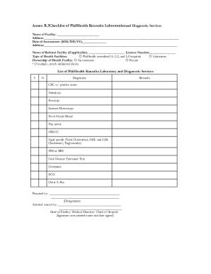 Fillable Online Annex B.3 Checklist of PhilHealth Konsulta Laboratories ...