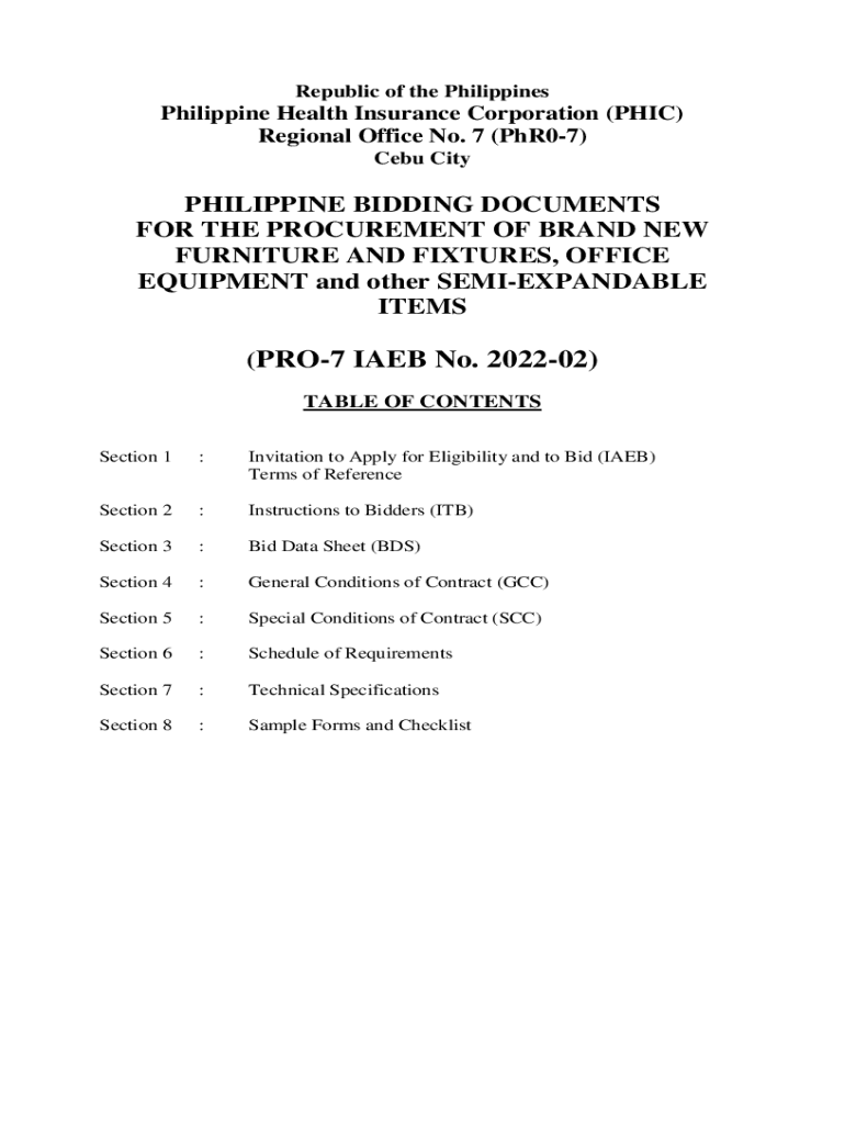 Fillable Online Philippine Bidding Documents - philhealth.gov.ph Fax ...