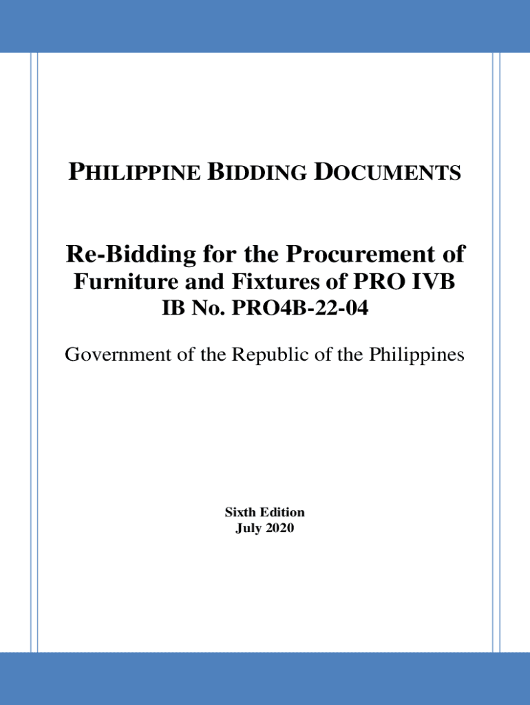 Fillable Online Bidding Documents for the Procurement of Office ...