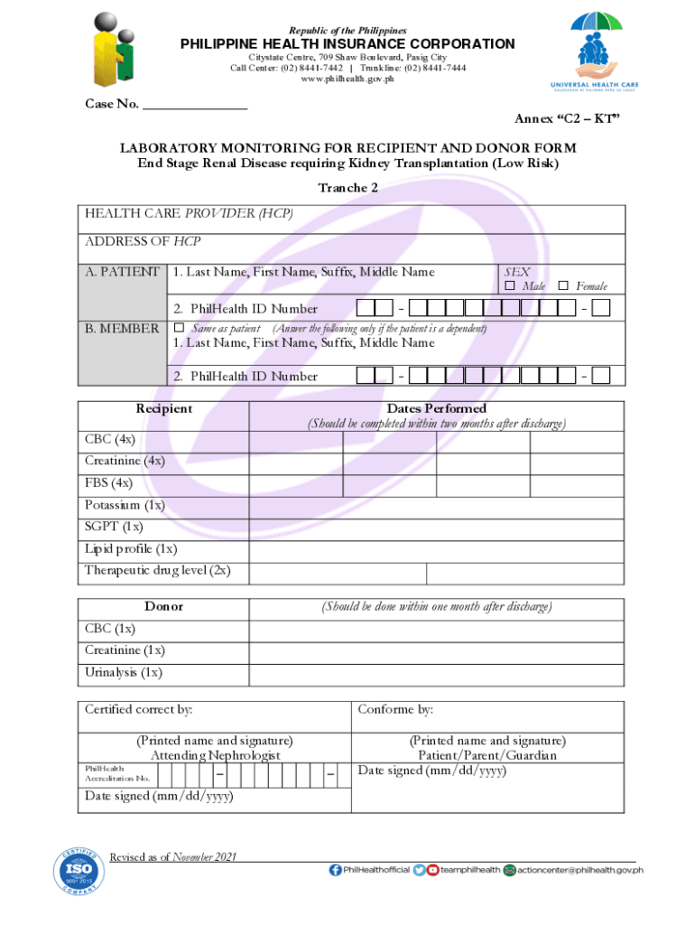 Fillable Online KT Annex C2 Checklist for Mandatory and otherservices ...
