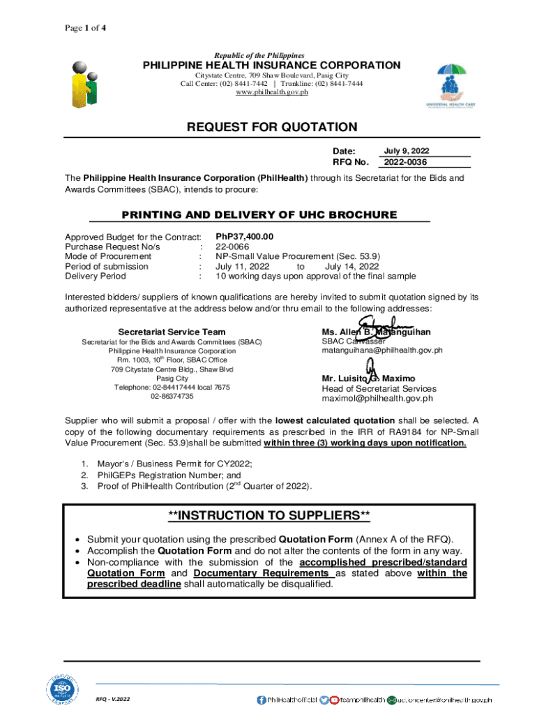 Fillable Online PRINTING AND DELIVERY OF UHC BROCHURE Fax Email Print - pdfFiller