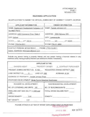 Fillable Online U REZONING APPLICATION AN APPLICATION TO AMEND THE OFFICIAL ZONING MAP ... Fax ...