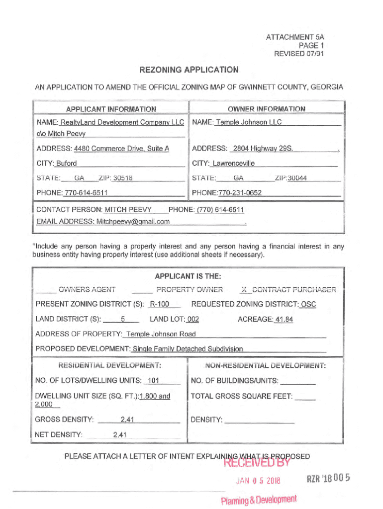 Fillable Online U REZONING APPLICATION AN APPLICATION TO AMEND THE ...