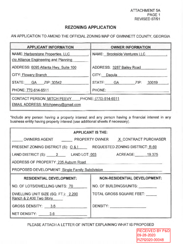 Fillable Online REZONING APPLICATION - · PDF fileattachment sa page 1 ...