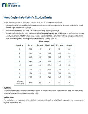 Fillable Online 2020-21 Application for Educational Benefits English ...
