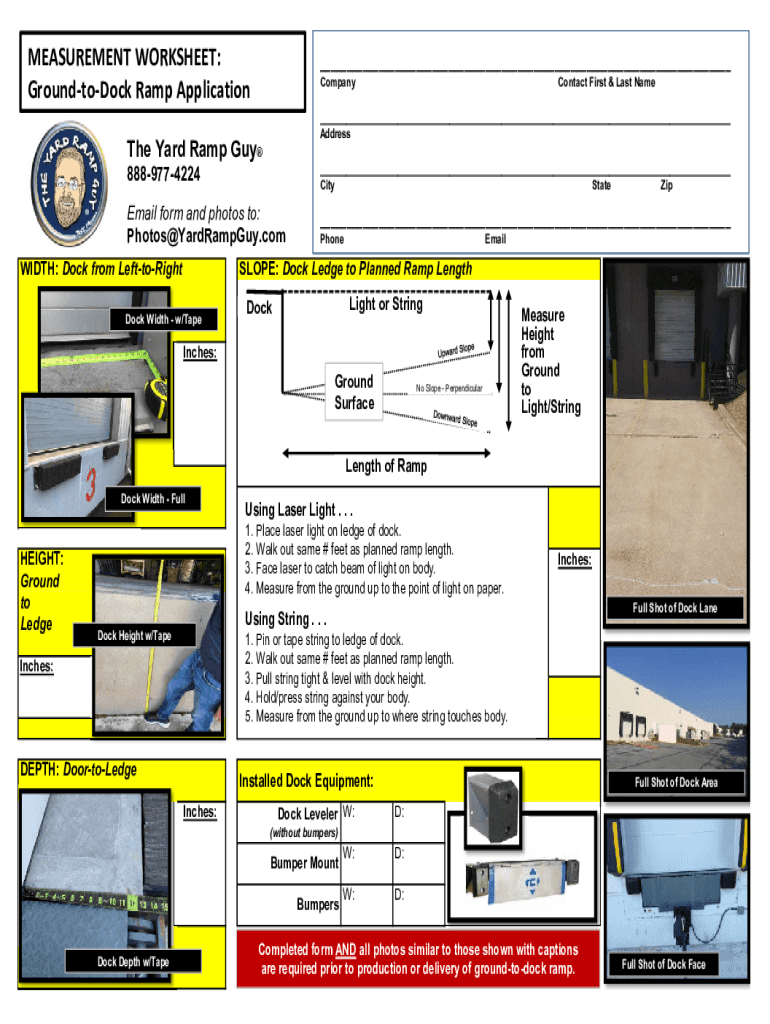 Fillable Online yardrampguy.comwp-contentuploadsMEASUREMENT WORKSHEET ...