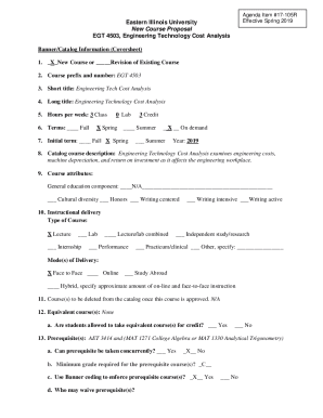 Fillable Online Eastern Illinois University - New Course Proposal ...