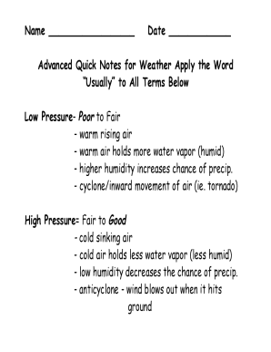 Fillable Online What Do the Weather Terms Mean? - Time and DateWeather ...