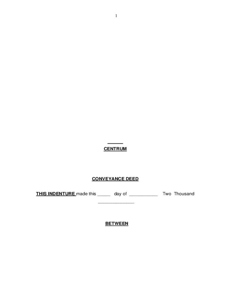 Fillable Online docslib.orgdoc46884491 CENTRUM CONVEYANCE DEED THIS INDENTURE Made This Fax ...