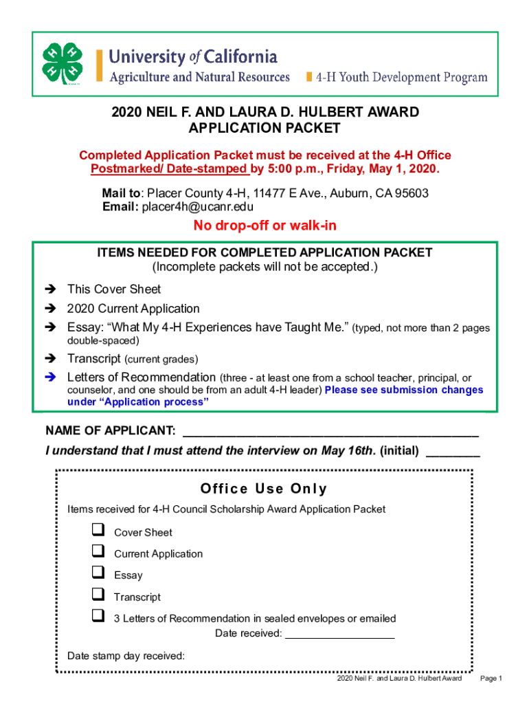 Fillable Online ucanr.edusitesplacercounty4h2020 NEIL F. AND LAURA D ...
