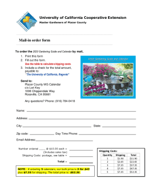 Fillable Online Mail-in order form - UC ANR Fax Email Print - pdfFiller