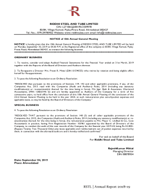 Fillable Online RIDDHI STEEL AND TUBE LIMITED Fax Email Print - pdfFiller