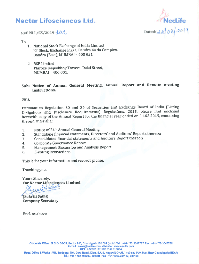 Fillable Online Nectar Lifesciences Ltd. NecLife - image Fax Email ...