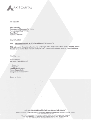 Fillable Online draft letter of letter of offer this document is ...