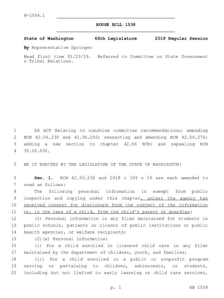 Fillable Online app.leg.wa.govdocumentsbilldocsHOUSE BILL 1538 - app ...