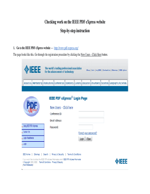 Fillable Online Checking work on the IEEE PDF eXpress website Step-by ...