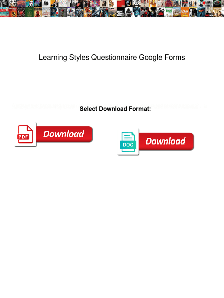 Fillable Online Learning Styles Questionnaire Google Forms. Learning ...