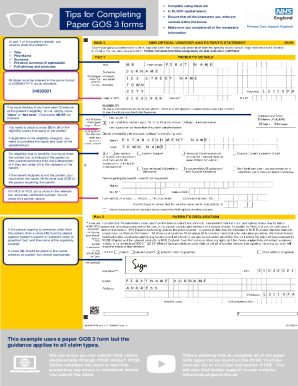 Fillable Online New Paper GOS forms - Primary Care Support England Fax ...