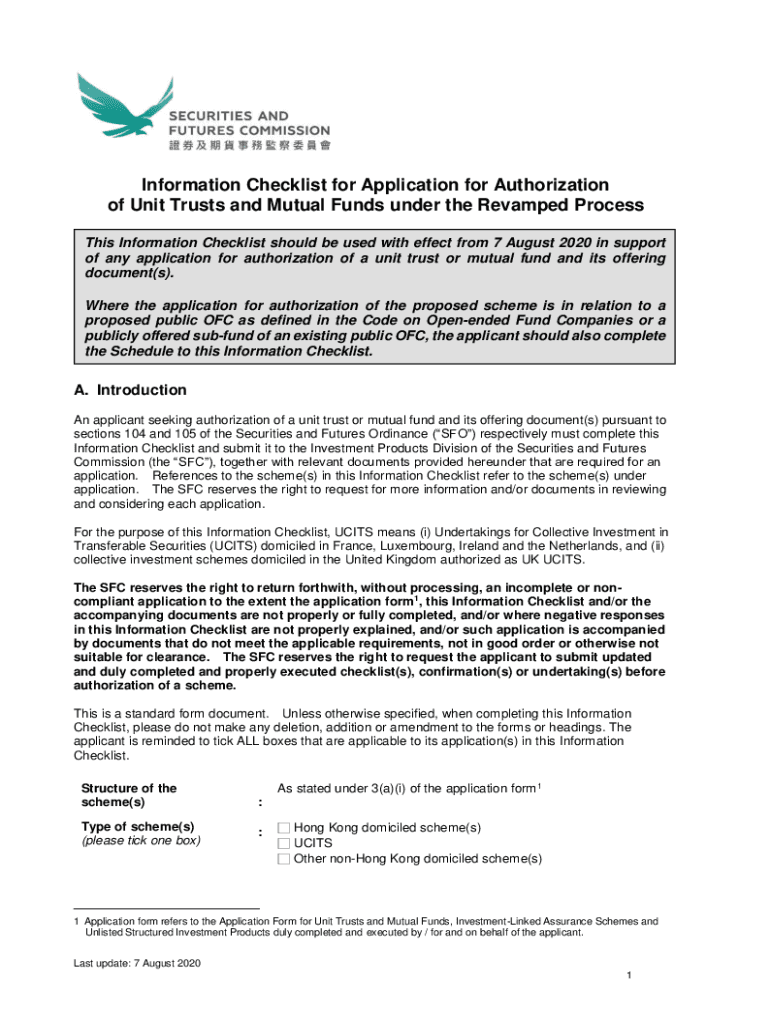 Fillable Online en-rules.sfc.hk - mediaInformation Checklist for ...
